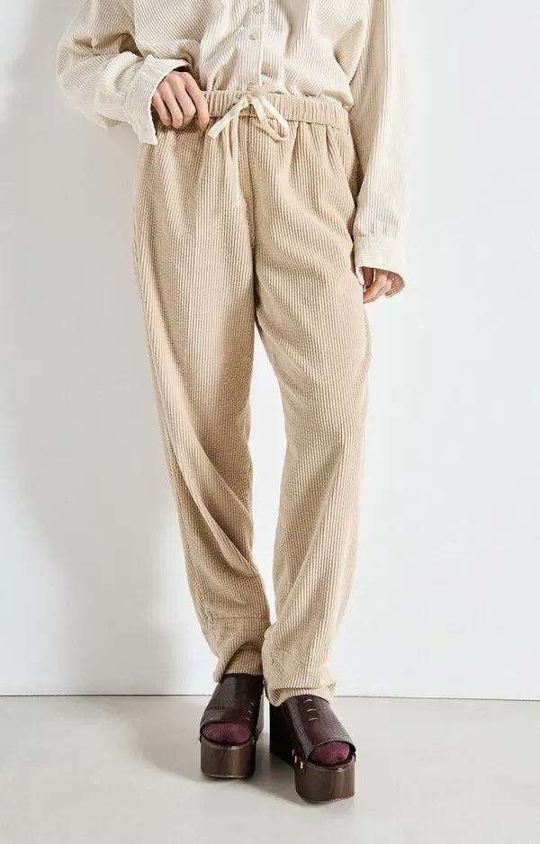 American Vintage Corduroy Wide-leg Pants - Mastic