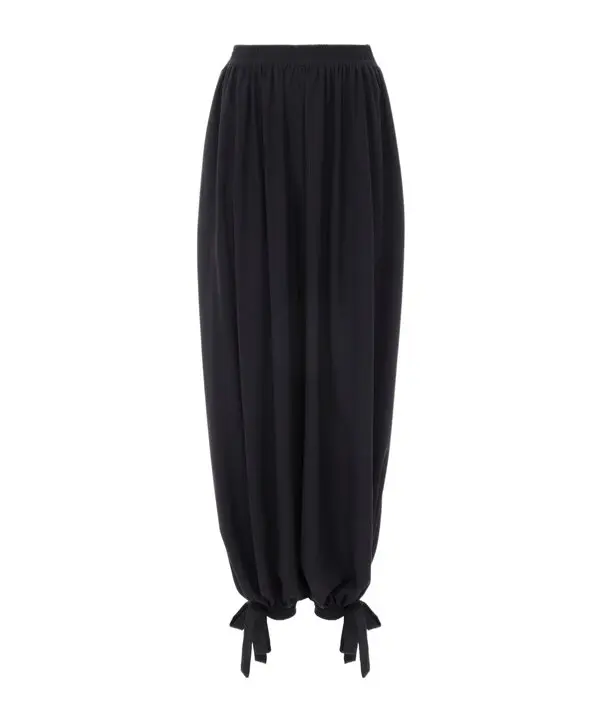 Chloé Fluid Pleated Pants With Knot Detailing - Black