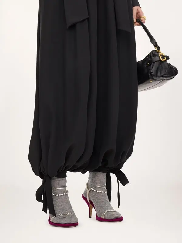 Chloé Fluid Pleated Pants With Knot Detailing - Black