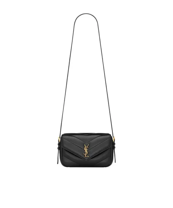 Saint Laurent Loulou Cassandre Quilted Shoulder Bag - Black