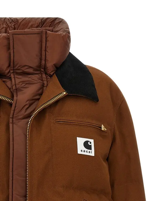 Sacai X Carhartt Wip Logo Patch Puffer Jacket