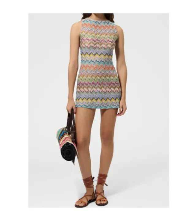 Missoni Zigzag-knit Backless Beach Dress
