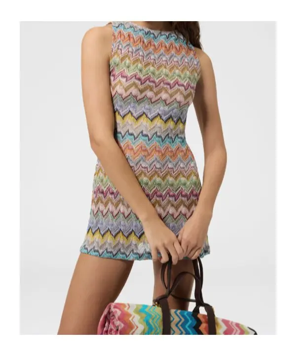 Missoni Zigzag-knit Backless Beach Dress