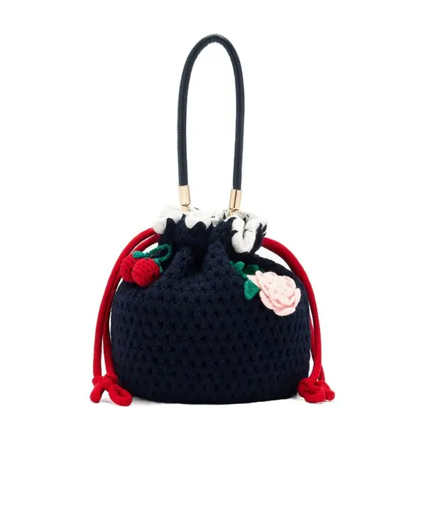 SELF-PORTRAIT Drawstring Bag - Black