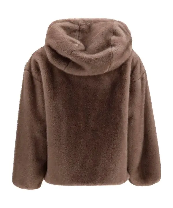 Herno Long-sleeve Hooded Faux Fur Jacket