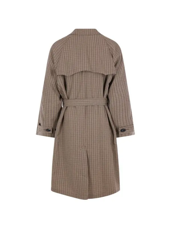 NAMACHEKO Single-breasted Wool Checked Coat