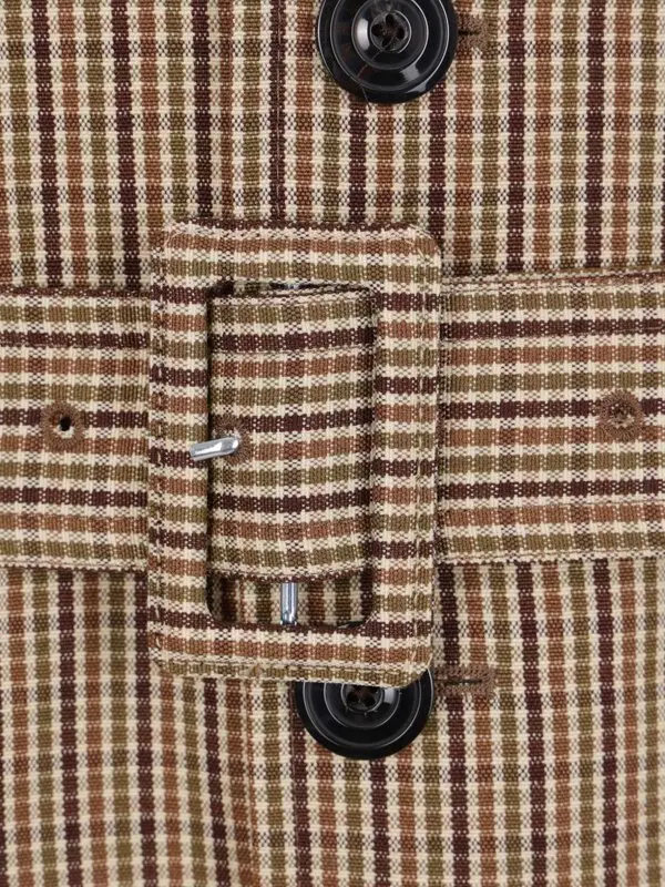 NAMACHEKO Single-breasted Wool Checked Coat