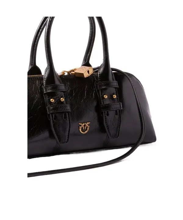 Pinko Escape Bag Horizontal Small Handbag In New Shiny Leather