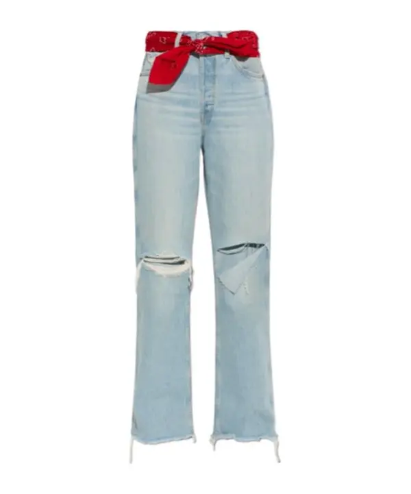 RE/DONE High-rise Distressed Jeans - Gray