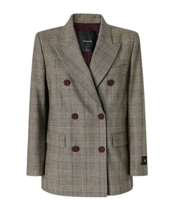 Pinko Check Double-breasted Blazer