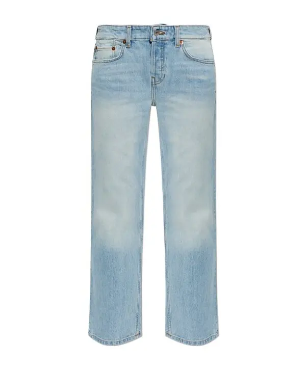 RE/DONE Slim Straight Cropped Jeans - No