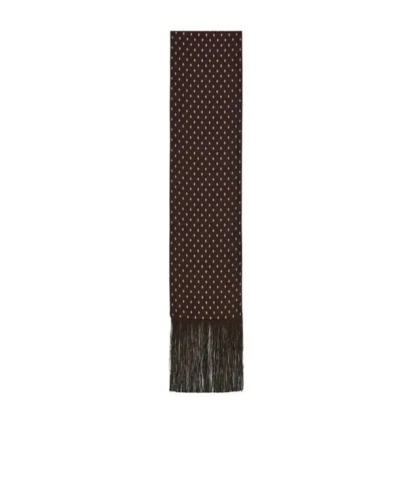 FERRAGAMO Micro Gancini Print Silk Scarf - Stone