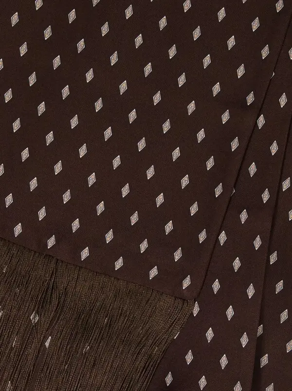FERRAGAMO Micro Gancini Print Silk Scarf