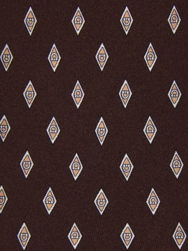 FERRAGAMO Micro Gancini Print Silk Tie