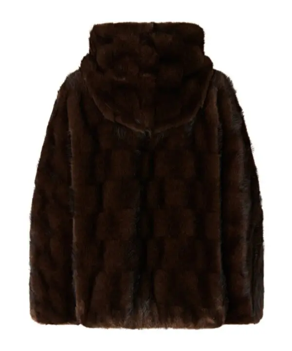 Pinko Faux Fur Blouson Jacket With Hood