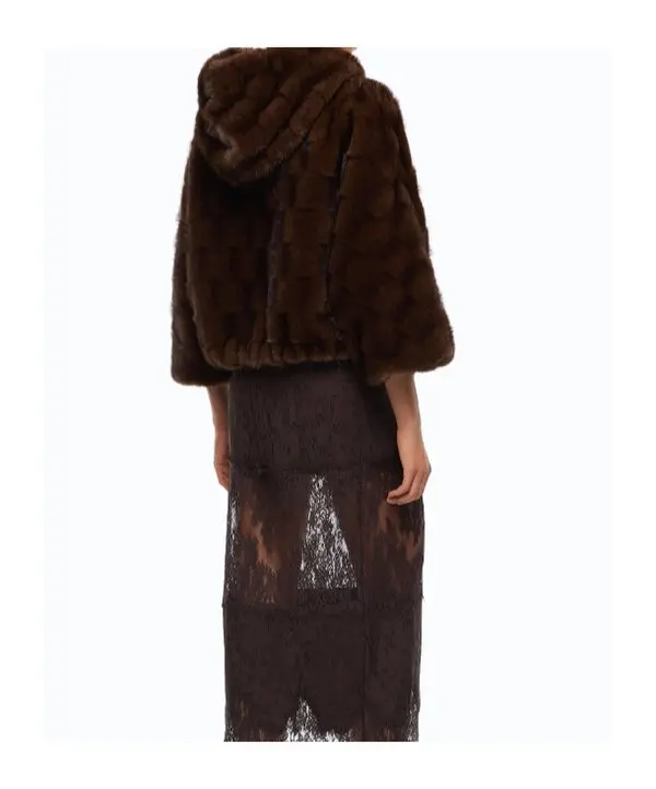 Pinko Faux Fur Blouson Jacket With Hood