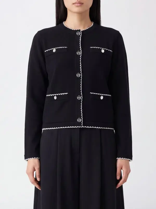Tory Burch Contrast Trim Pocket Cardigan