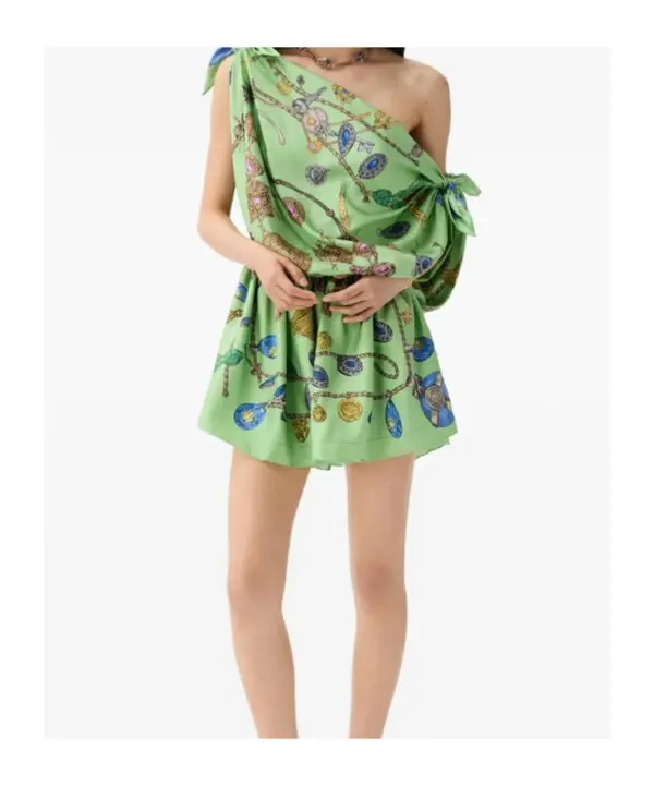 Versace Printed Silk Twill Mini Dress