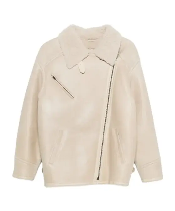 Isabel Marant Étoile Adelina Shearling Coat - Ecru
