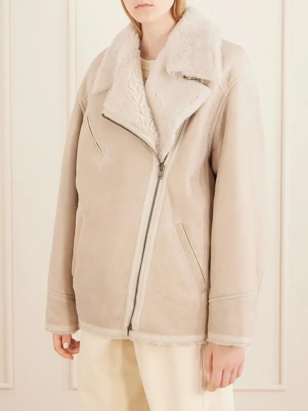 Isabel Marant Étoile Adelina Shearling Coat - Ecru