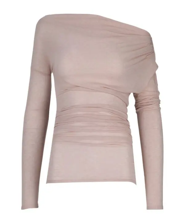 Elisabetta Franchi Asymmetrical Ruched Long Sleeve Top - No