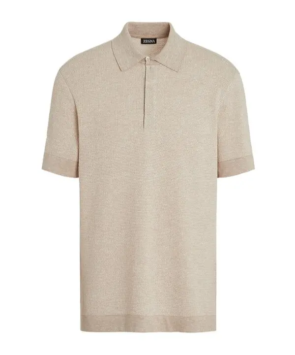 Zegna Short-sleeves Polo Shirt - Nude