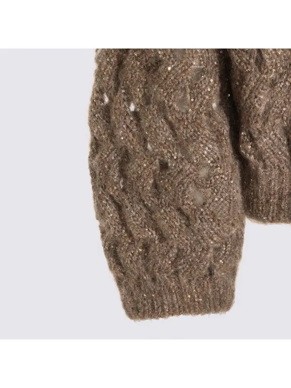 Brunello Cucinelli Dazzling Zigzag Cables Jumper - Brown