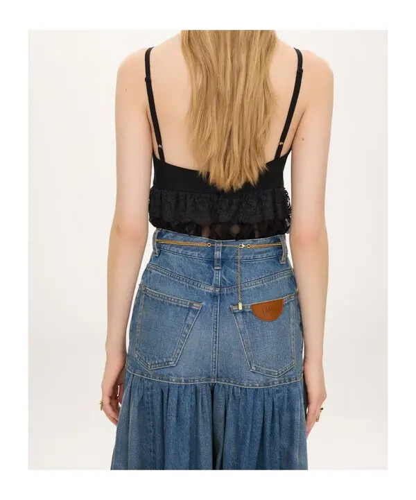 Chloé Lace Peplum Lingerie Top