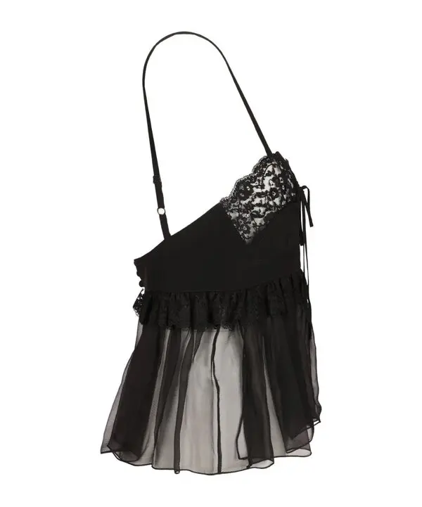 Chloé Lace Peplum Camisole - Black