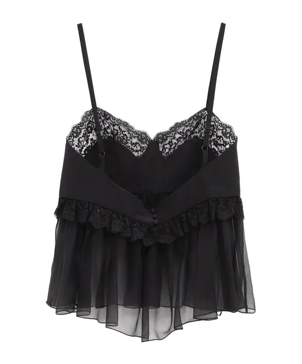 Chloé Lace Peplum Camisole - Black