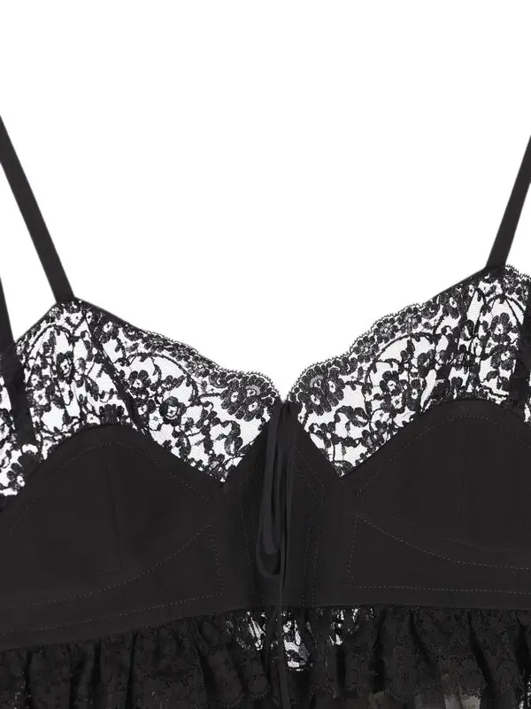 Chloé Lace Peplum Camisole - Black
