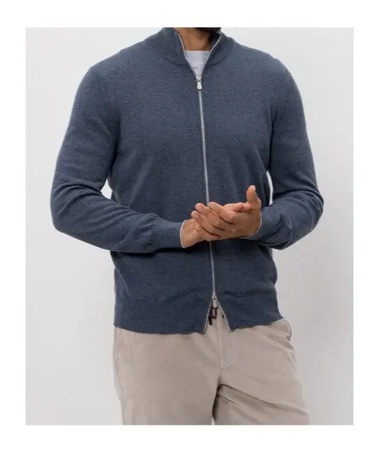 Brunello Cucinelli Zip-front Cardigan - Blue