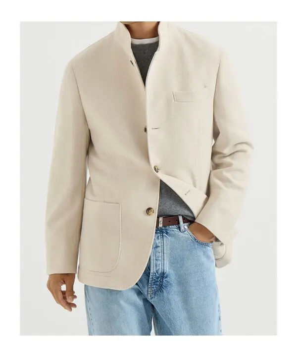 Brunello Cucinelli Long Sleeve Casual Jacket - Sand/ruby
