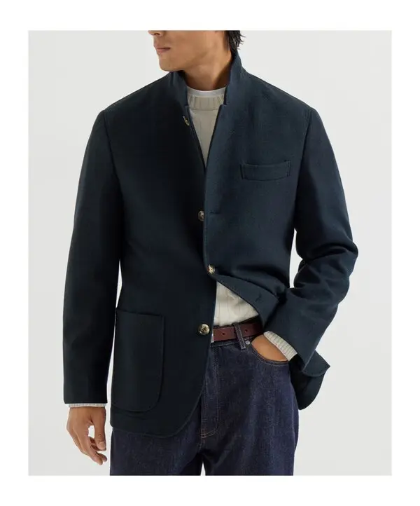 Brunello Cucinelli Cashmere Stand Collar Jacket