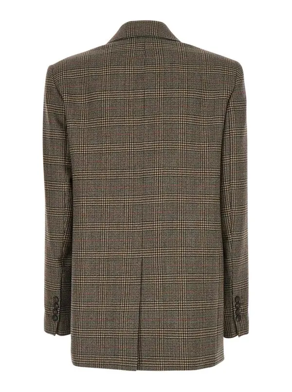 Max Mara Tailored Blazer With Notched Lapel And Plaid Print