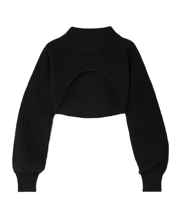 Lululemon Cropped Ribbed Cotton-blend Sweater - Black