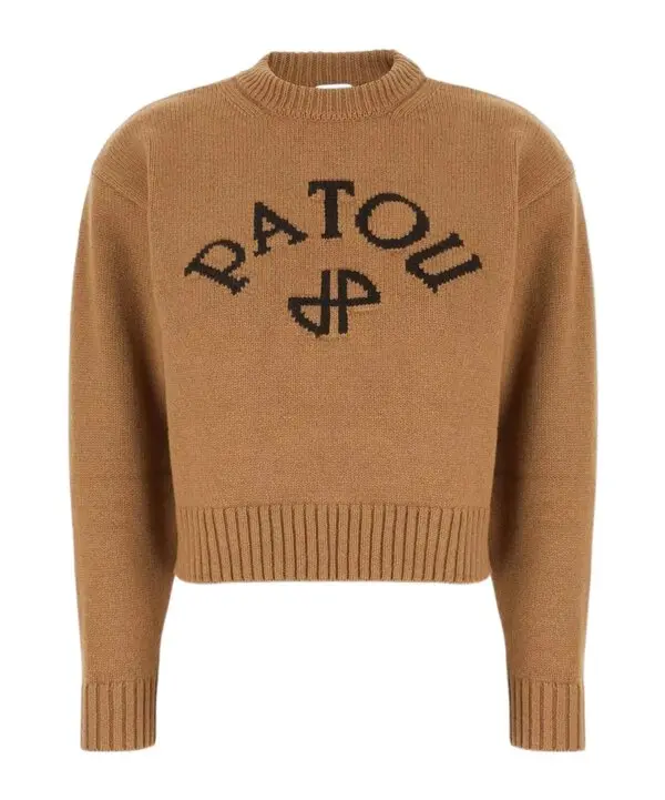 PATOU Wool Blend Crew Neck Long-sleeved Sweater