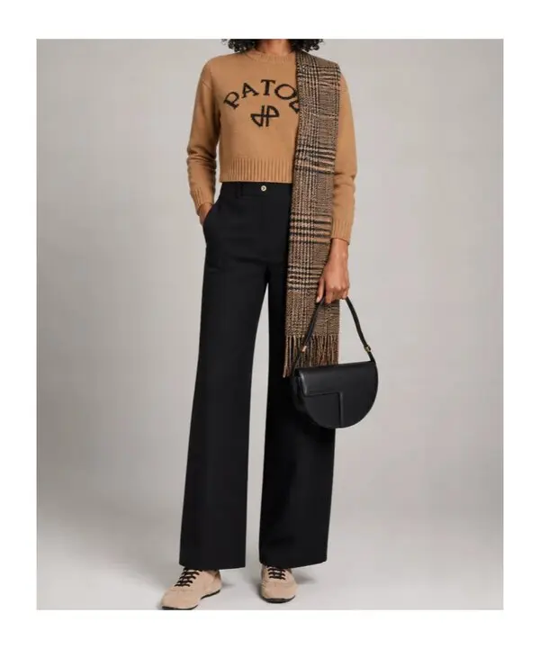 PATOU Wool Blend Crew Neck Long-sleeved Sweater