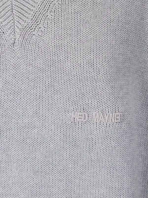HED MAYNER V-neck Knitted Sleeveless Top With Embroidered Logo