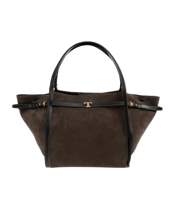 TOD'S T Timeless Belt-detail Tote Bag - Brown
