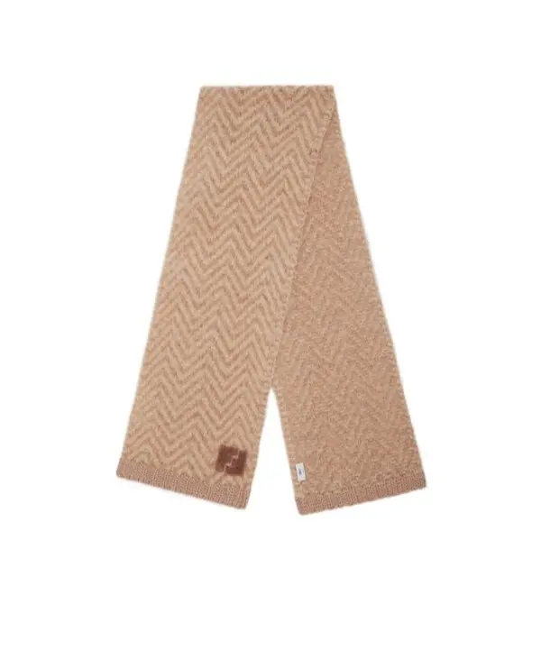 Fendi Ff Chevron Knitted Scarf