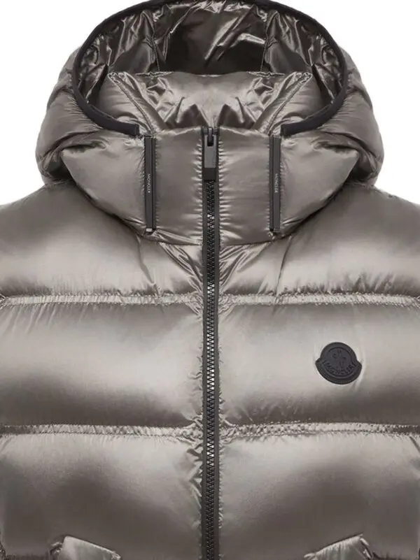 Moncler Fluidite Hooded Down Vest - Silver