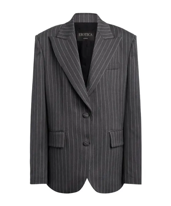 DONDUP Single-breasted Pinstripe Suit Jacket - Grey
