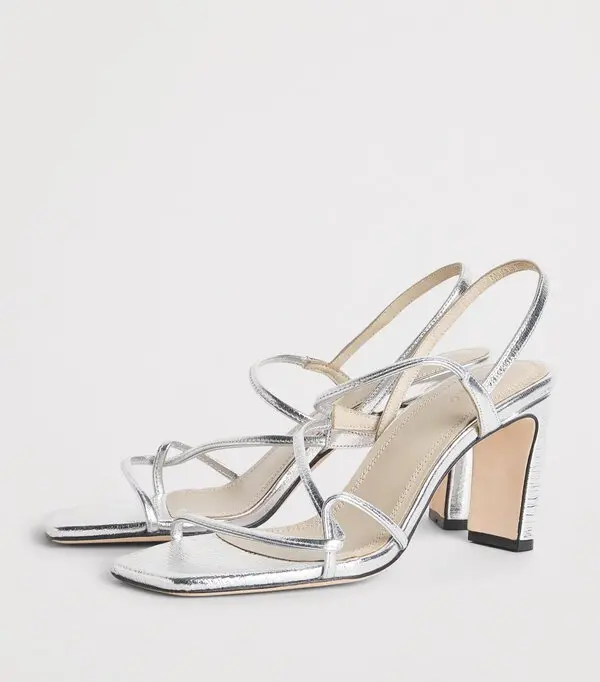 Sandro Metallic Faye High Heel Sandals - Black