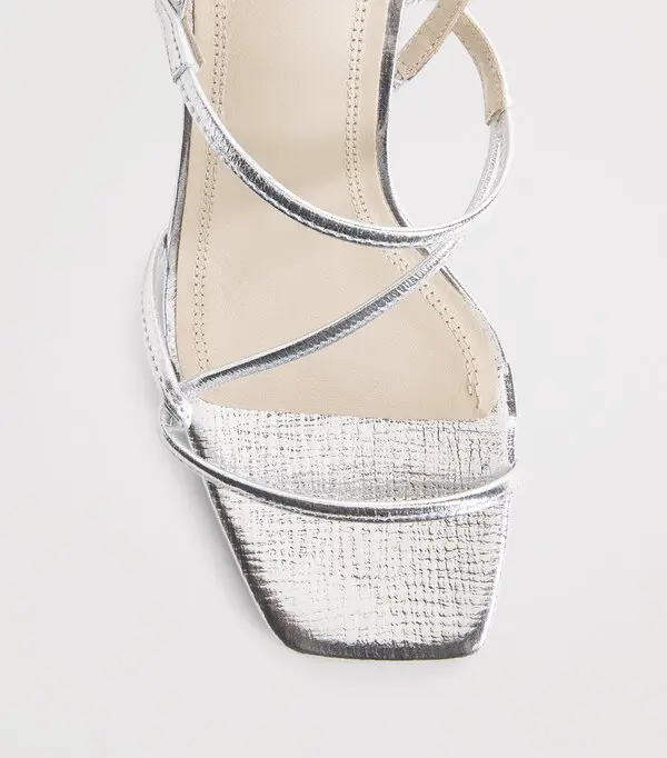 Sandro Metallic Faye High Heel Sandals - Black