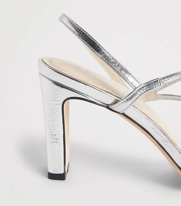 Sandro Metallic Faye High Heel Sandals - Black