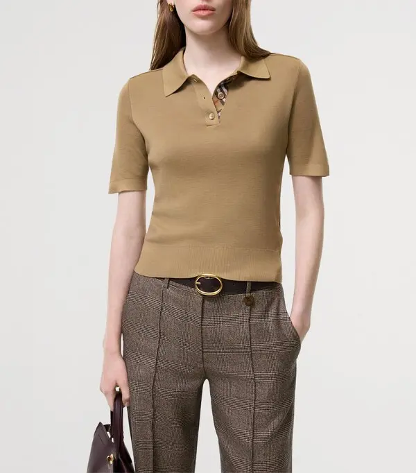 Burberry Wool Check-detail Polo Shirt