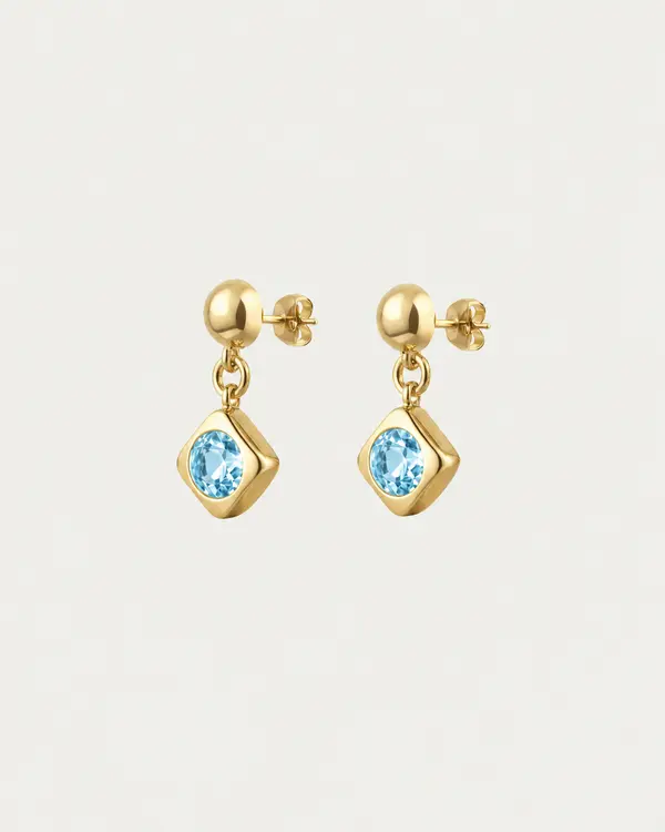 SOPHIE BLAKE Lela Blue Topaz Drop Earrings - Whitetopaz