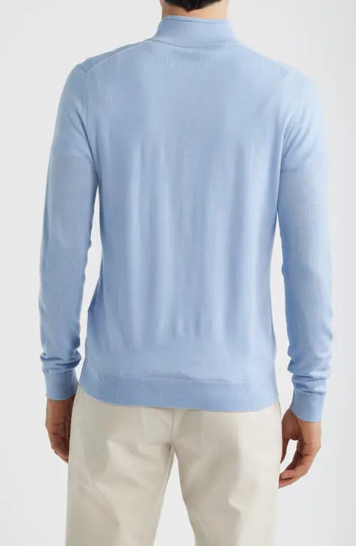 REISS Blackhall Wool Quarter Zip Sweater - Soft Blue