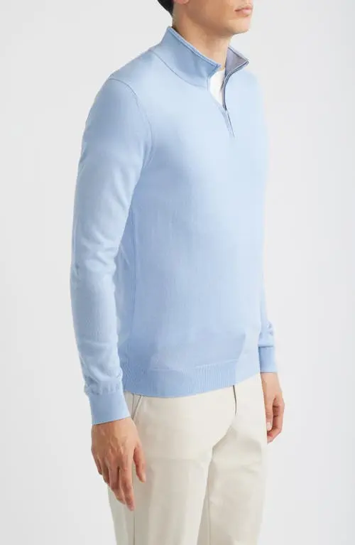 REISS Blackhall Wool Quarter Zip Sweater - Soft Blue